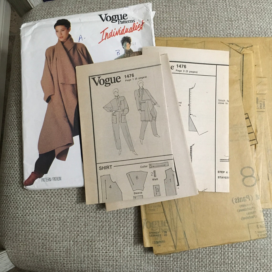 Vogue 1476 Sewing Pattern Issey Miyake Misses Coat Shirt Pants Very ...