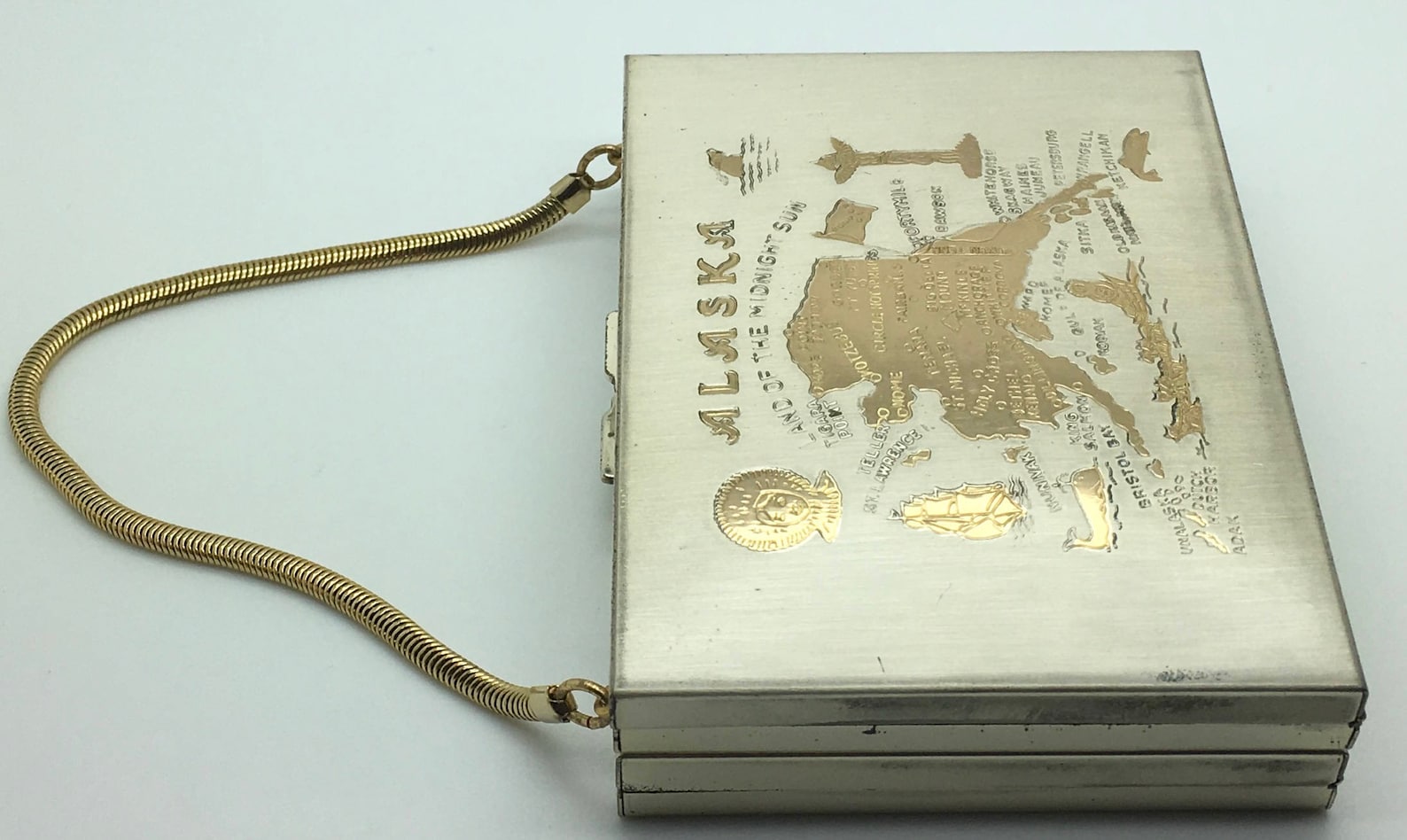 Vintage Alaska State Map Compact Powder Carry All Case Purse - Etsy