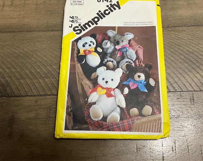 Simplicity Crafts 9894 Sewing Pattern Stuffed Bear Joined Teddy Bear ...