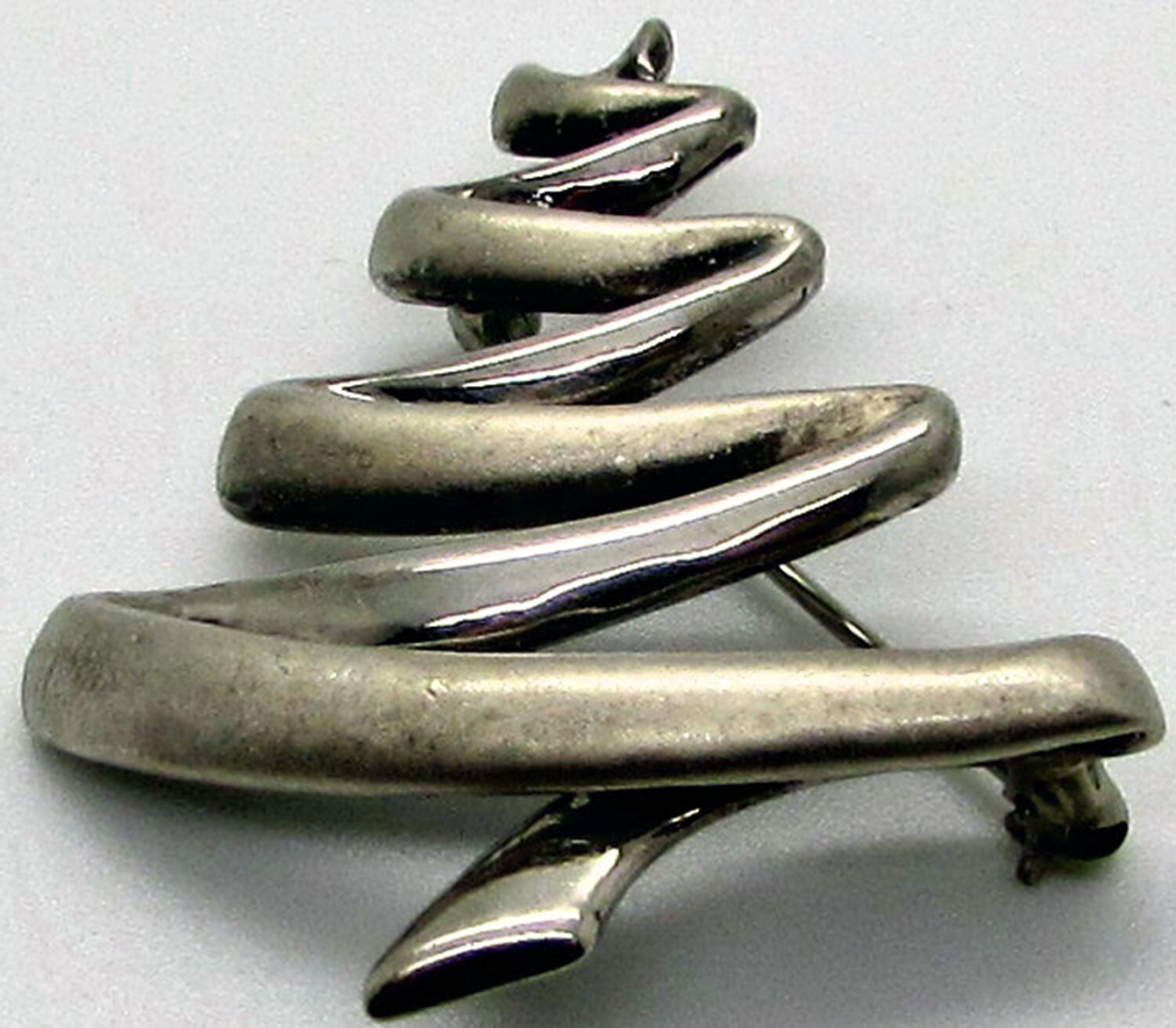 Vintage Sterling Silver Christmas Tree Brooch Pin BA Ballou Modernist ...