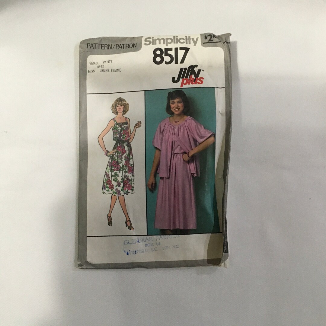 Simplicity 8517 Sewing Pattern 8517 Jiffy Plus Pullover Dress Unlined ...