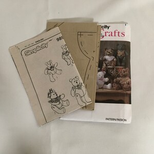 Simplicity Crafts 9894 Sewing Pattern Stuffed Bear Joined Teddy Bear ...