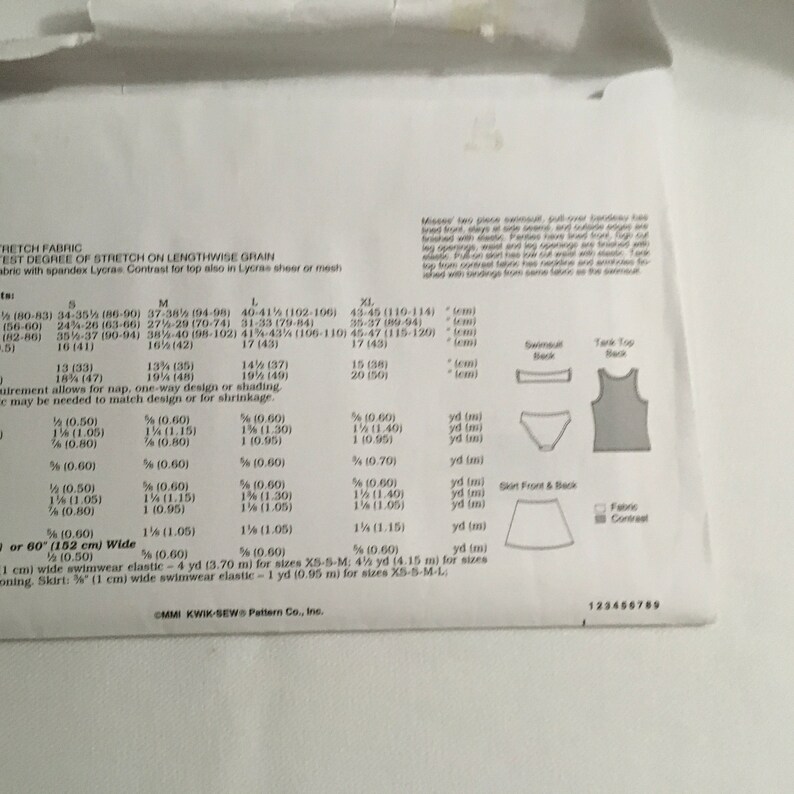 Kwik Sew Sewing Pattern 2963 Two Piece Swimsuit Pull-over - Etsy