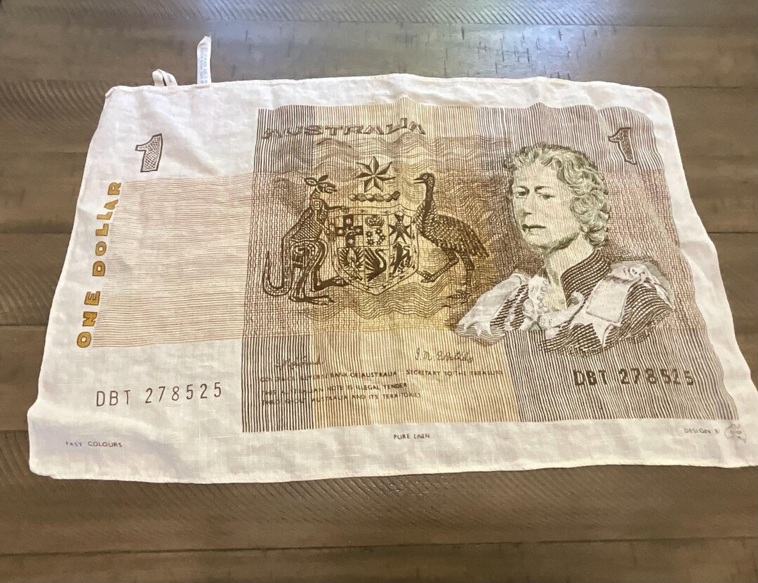 Vintage Australian Dollar Currency Tea Towel Money Towel Banknote Towel ...