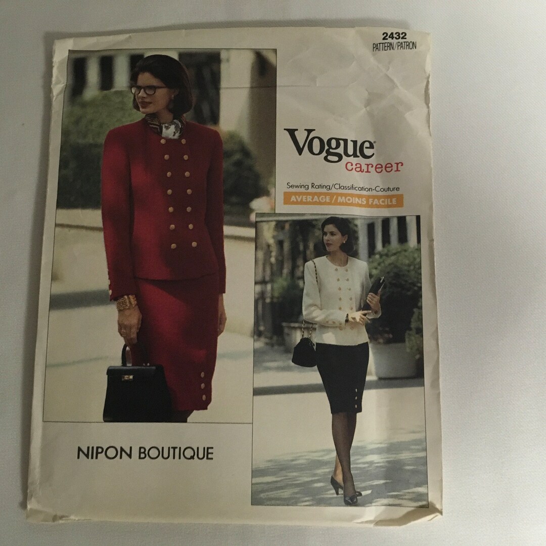 Vogue 2432 Sewing Pattern Nipon Petite Jacket Skirt Loose Fitting Lined ...