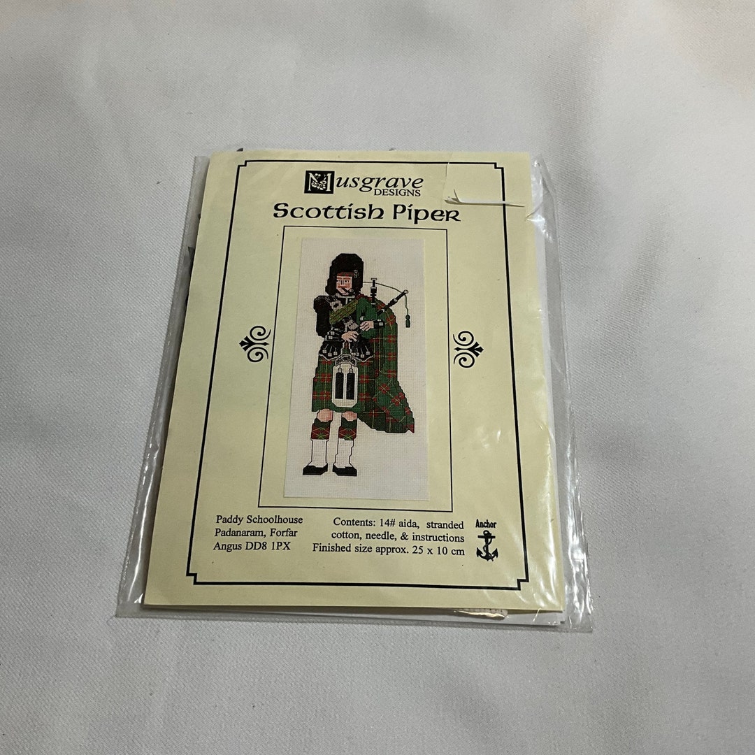 Musgrave Designs Scottish Piper Cross Stich Kit Scotland Kilt Mancave ...