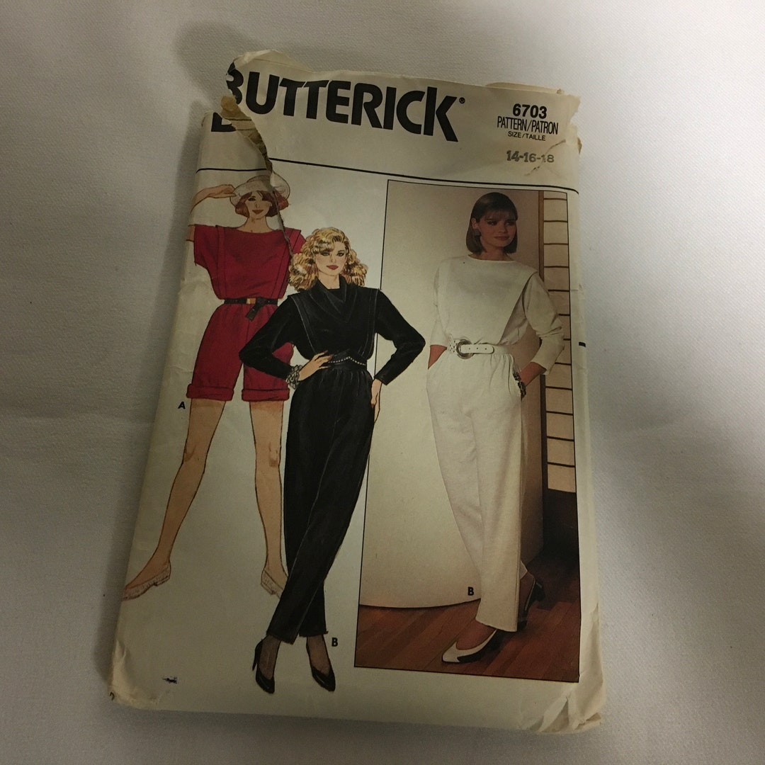 Butterick 6703 Sewing Pattern Misses Jumpsuit Romper Loose Fitting ...