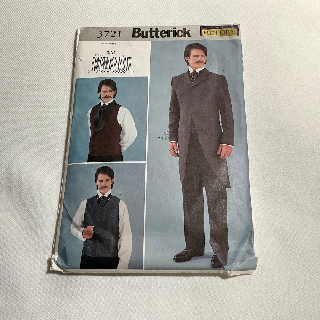 Butterick History Sewing Pattern 3721 Men's Historical Costume Tailcoat ...