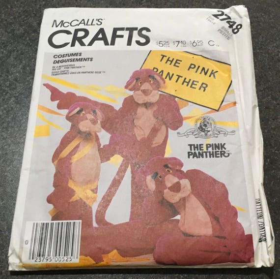 Mccall's Crafts 2748 the Pink Panther Sewing Pattern Adult | Etsy
