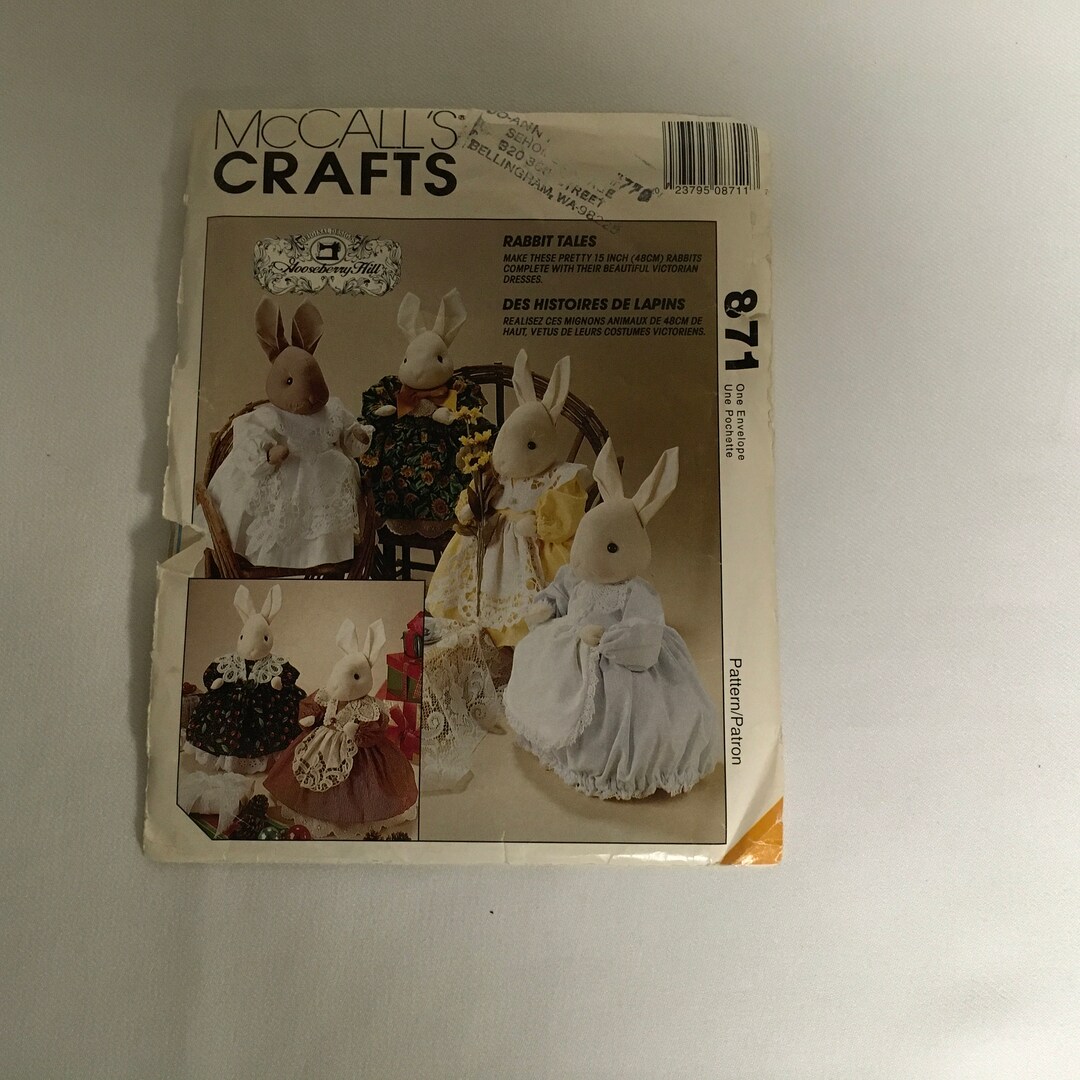 Mccall's Crafts Gooseberry Hill Rabbit Tales 871 6908 15 “ Rabbits ...