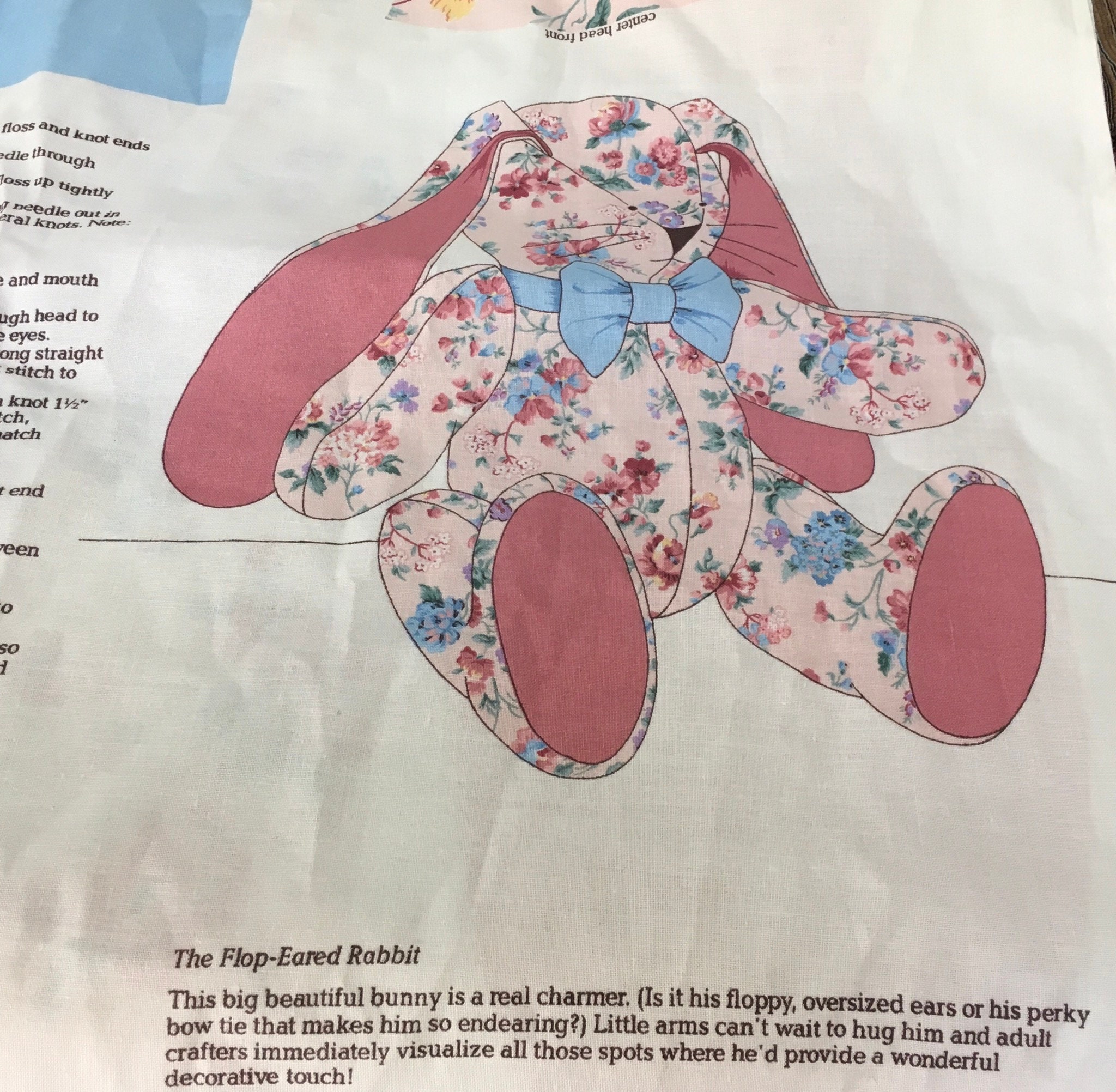 VIP Print Cranston Cut and Sew Fabric Panel Flop Eared Rabbit - Etsy