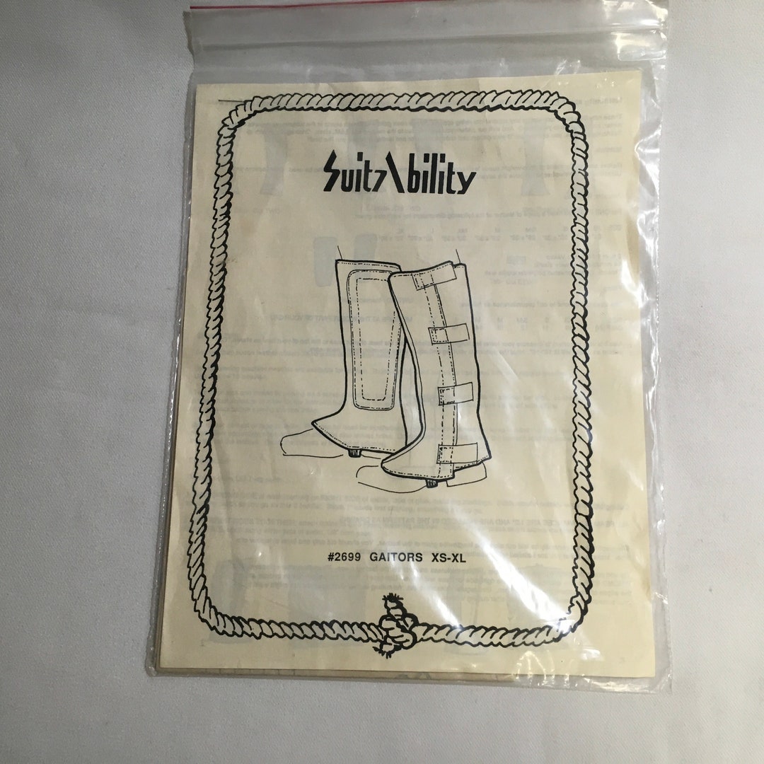 Suitability Equestrian Sewing Pattern 2699 Riding Gaitors Gators Half ...