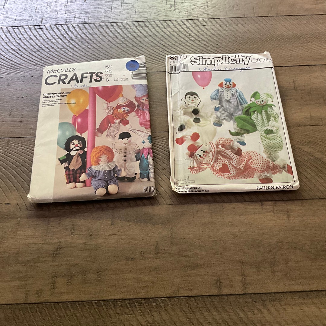 Simplicity Sewing Pattern 8379 Decorative Craft Clowns Harlequin Jester ...