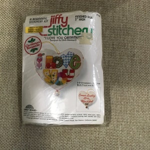Jiffy Stitchery 148 I Love You Ornament 3 D Ornament or 140 Patchwork ...