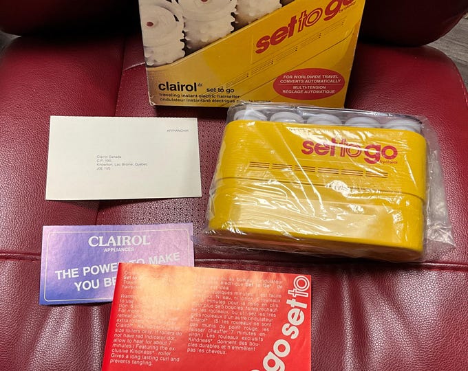 Clairol Set to Go Travelling Instant Electric Hairsetter Curler Wax ...