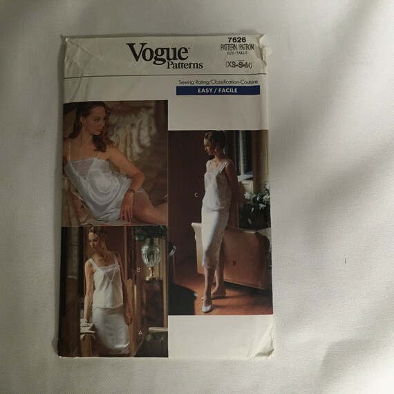 Vogue Sewing Pattern 7626 Lingerie Petite Camisole Panties - Etsy
