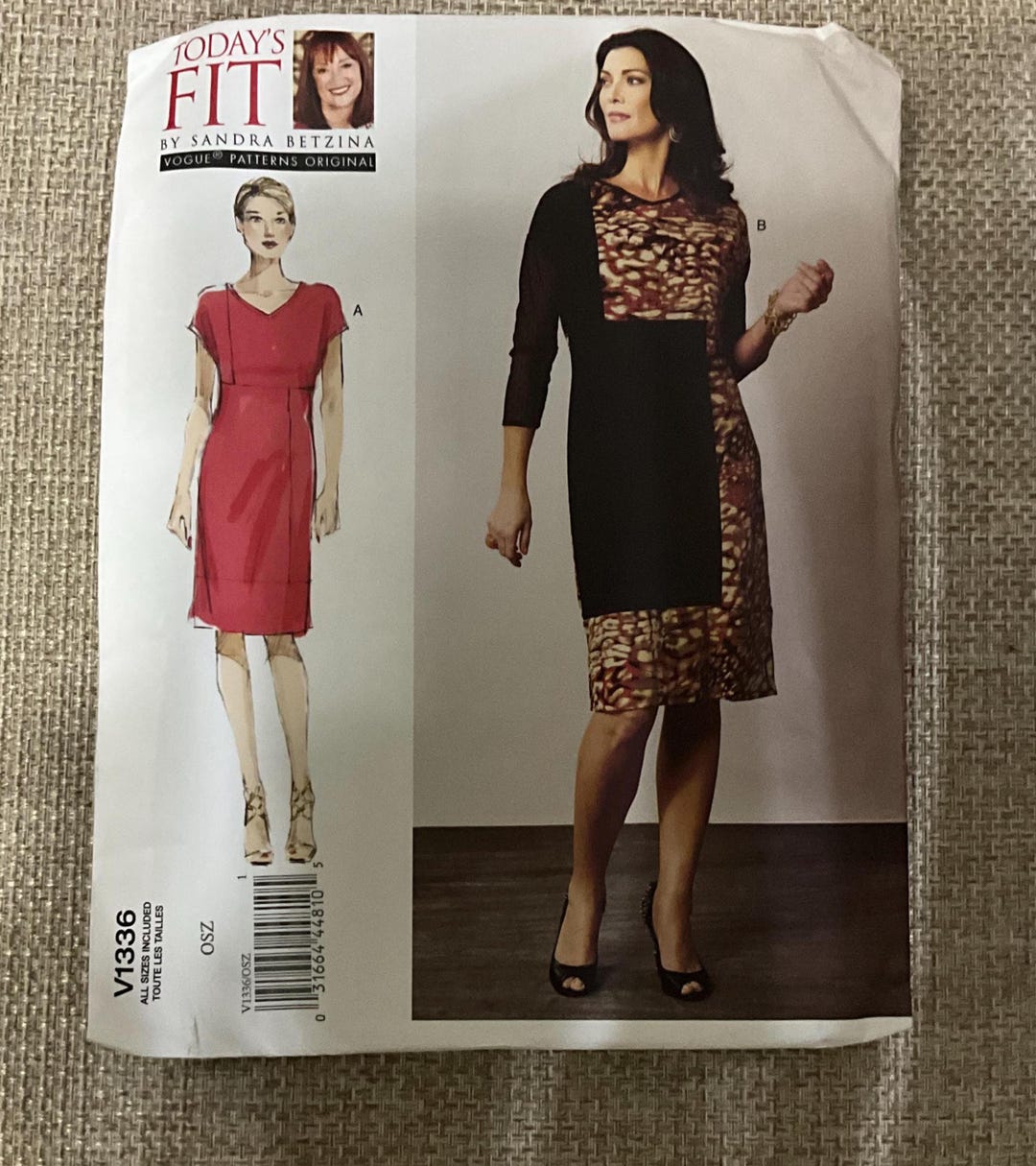 Vogue V1336 Sewing Pattern Sandra Betzina Dress Very Loose Fitting ...