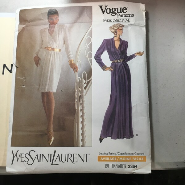 Vogue Yves Saint Laurent Patterns 2364 - Etsy