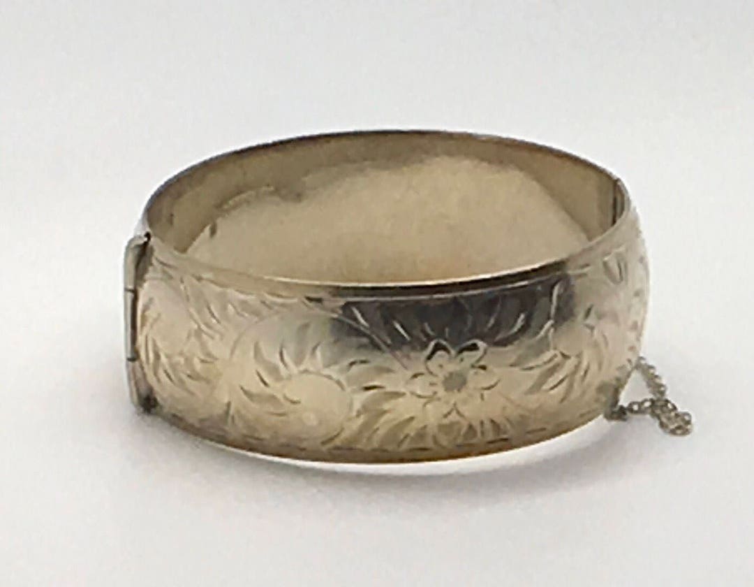 Forstner Vintage Sterling Silver Cuff Bangle Bracelet Chunky Wide ...