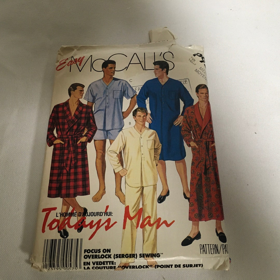 Mccall’s Sewing Pattern P956 2779 Men’s Robe Tie Belt Nightshirt ...