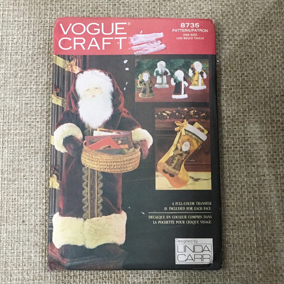 Vogue Craft 8735 Sewing Pattern Father Christmas Decorations Full Face ...