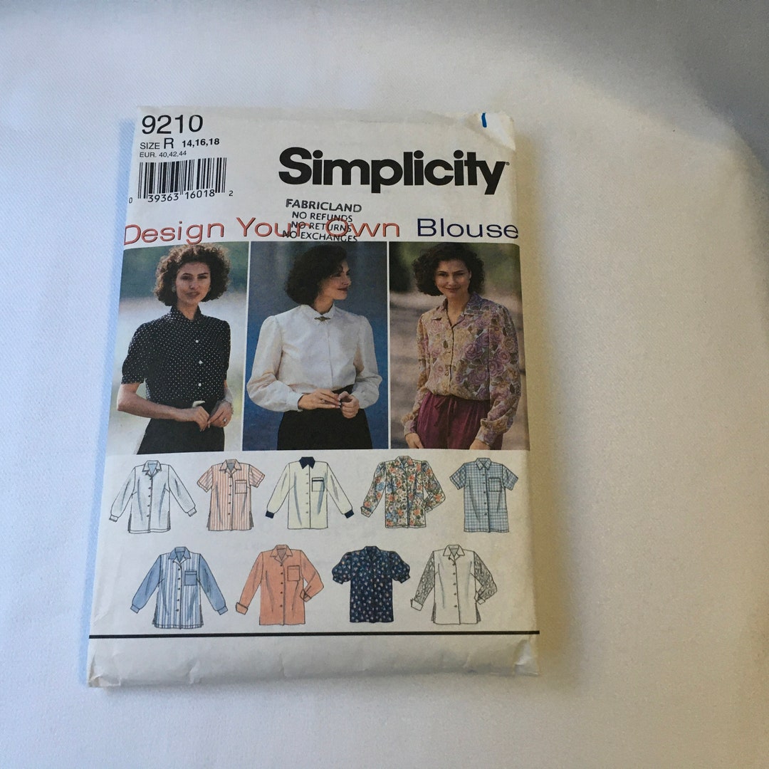 Simplicity 9210 Sewing Pattern Design Your Own Blouse Button Front ...