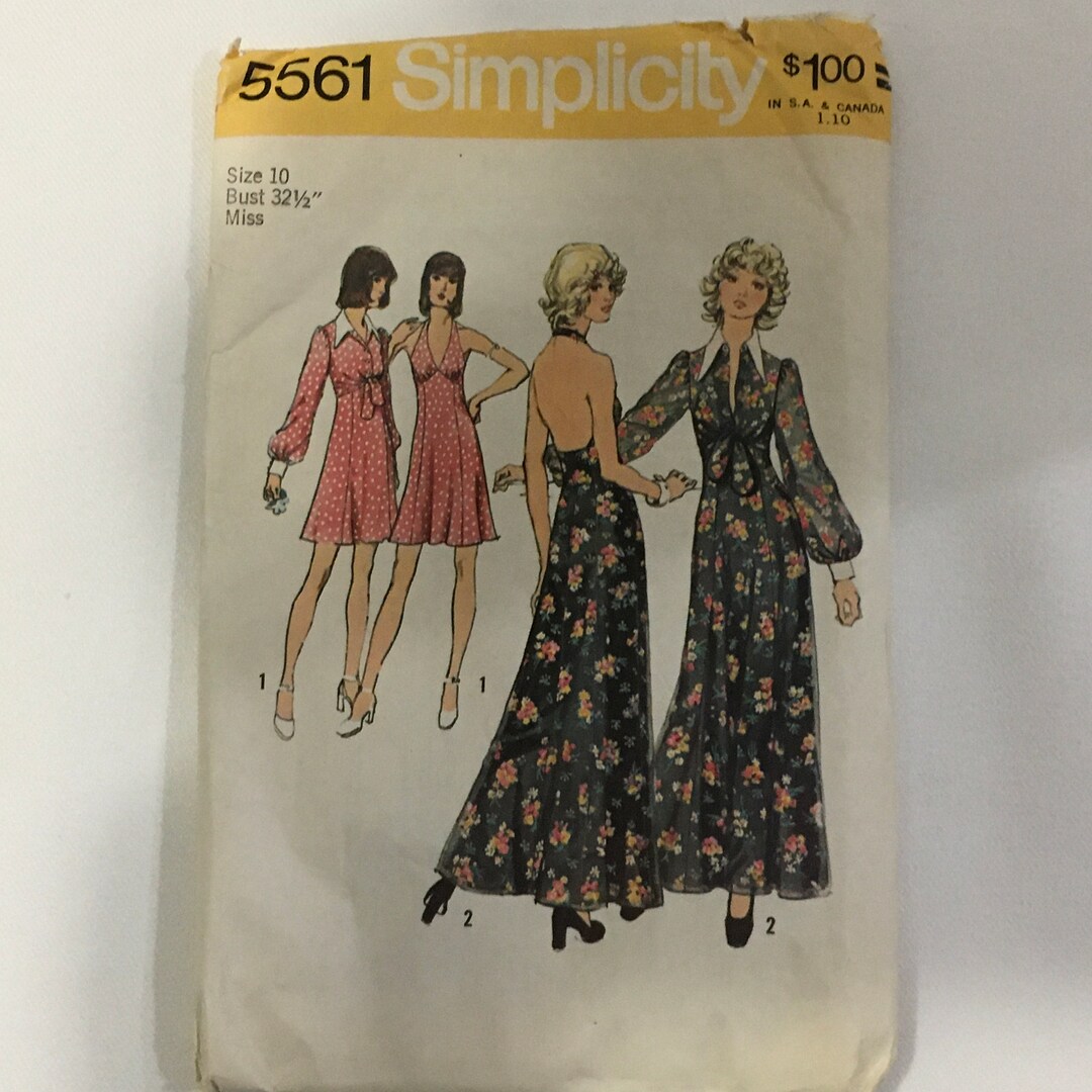 Simplicity 5561 Sewing Pattern Misses Halter Dress Two Lengths Unlined ...