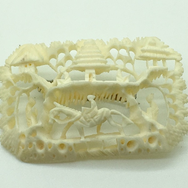 Chinese Ivory Brooch - Etsy