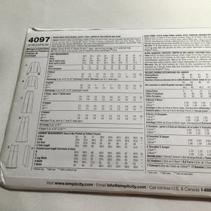 Simplicity 4097 Sewing Pattern Easy Chic Misses Petite Blouse Jacket Pants Jumper Romper Two ...