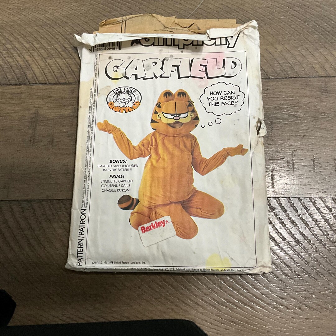 Simplicity Sewing Pattern 9387 0619 Garfield Costume Child Boy Girl ...