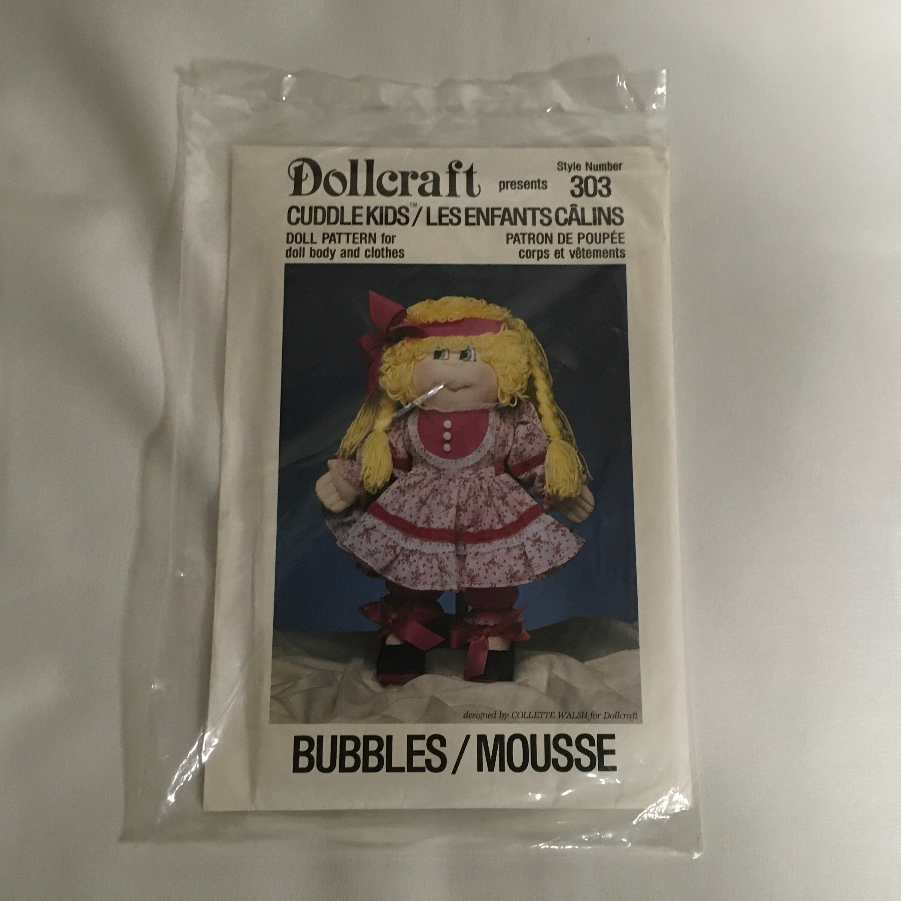 Dollcraft Cuddlekids Bubbles Girl Sewing Pattern Doll Pattern | Etsy