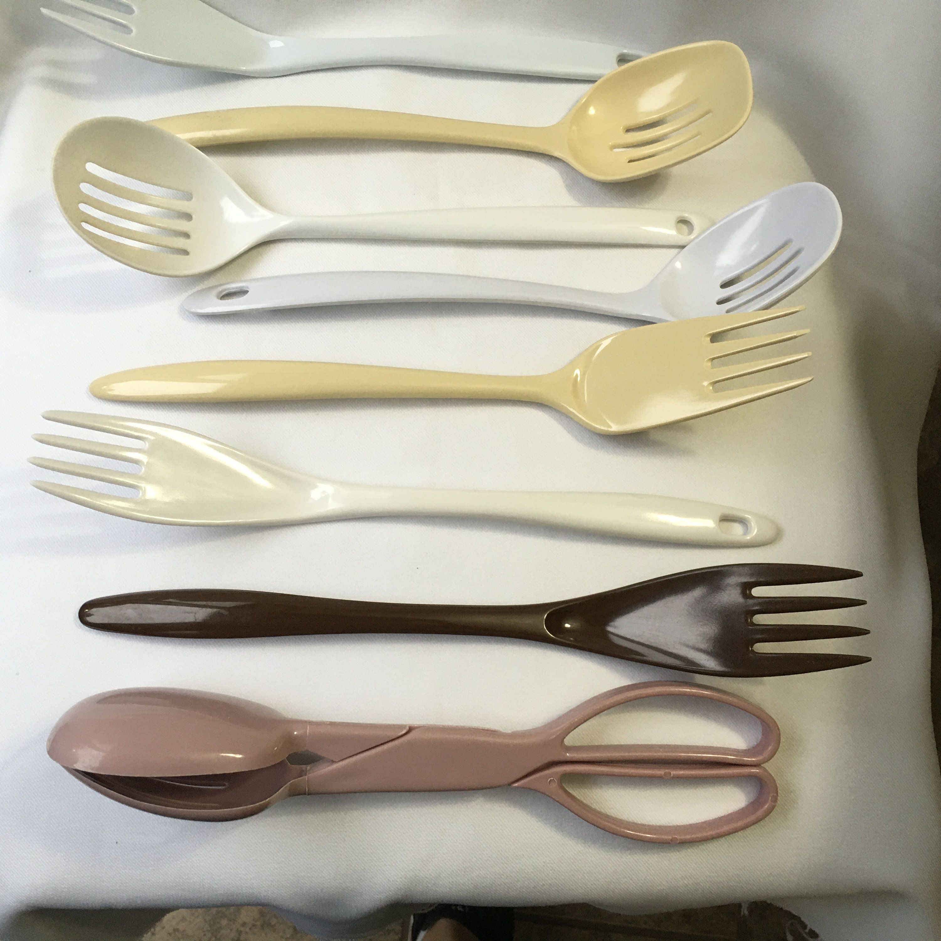 Cookware Hutzler Machi Accent China Slotted Spoon Fork Pink Mauve Salad ...