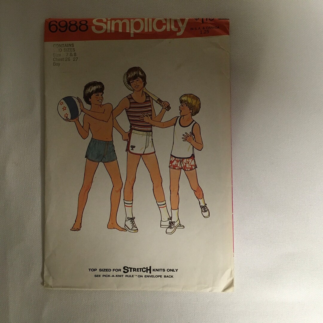 Simplicity 9958 Sewing Pattern Boys and Men‘s Teens Child Boxer Shorts ...