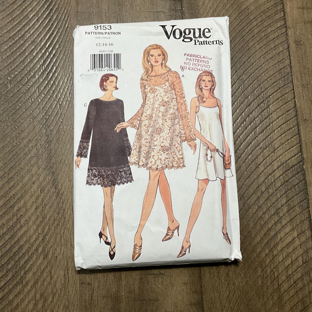 Vogue 9153 Sewing Pattern Dress A-line Pullover Dress Fitted Bias Dress ...