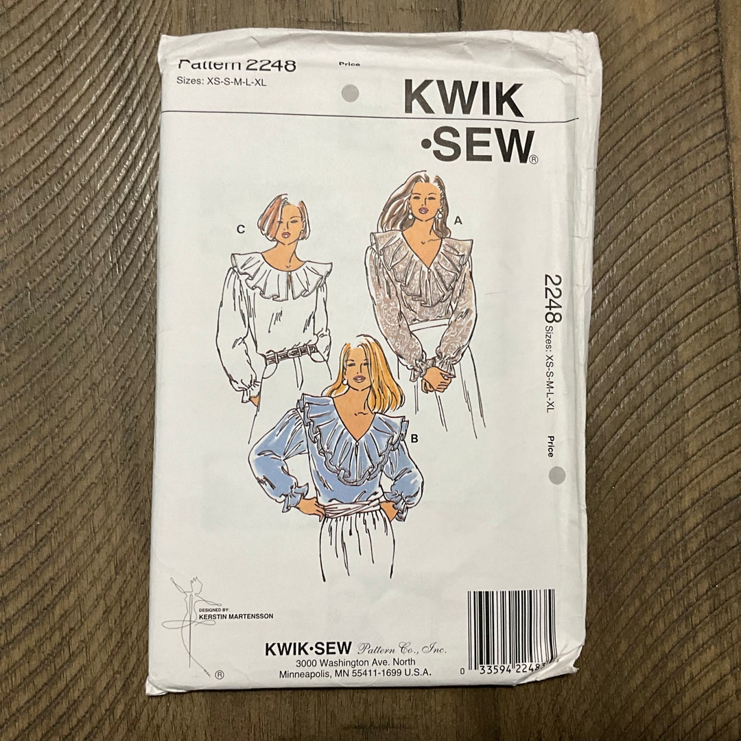 Kiwi Sew 2248 Sewing Pattern Misses Blouses Extended Shoulders Gathered ...