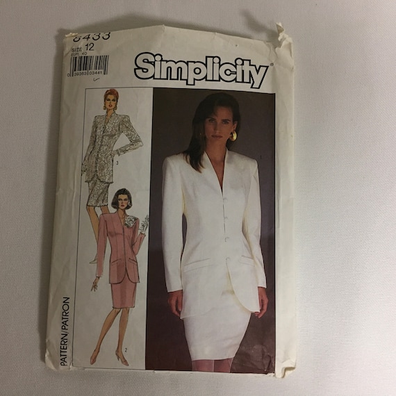 Simplicity 8433 Sewing Pattern Misses Semi Fitted Suit & Lined | Etsy
