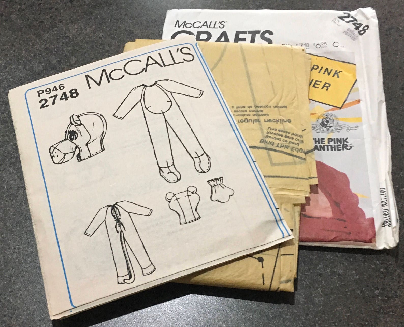 Mccall's Crafts 2748 the Pink Panther Sewing Pattern Adult | Etsy