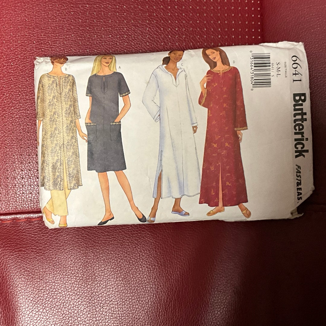 Butterick 6641 Sewing Pattern Misses Petite Caftan Loose Fitting ...