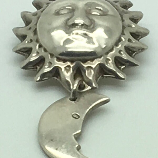 Silver Moon Brooch - Etsy