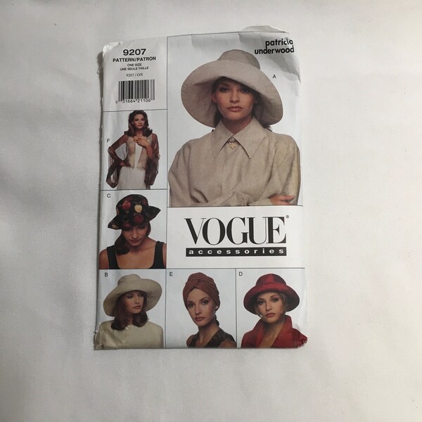 Vogue Hat Sewing Patterns - Etsy