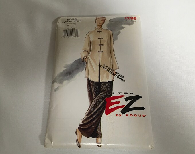 Vogue Sewing Pattern 9056 Tunic & Pants Duster Loose Fitting Side Slits ...