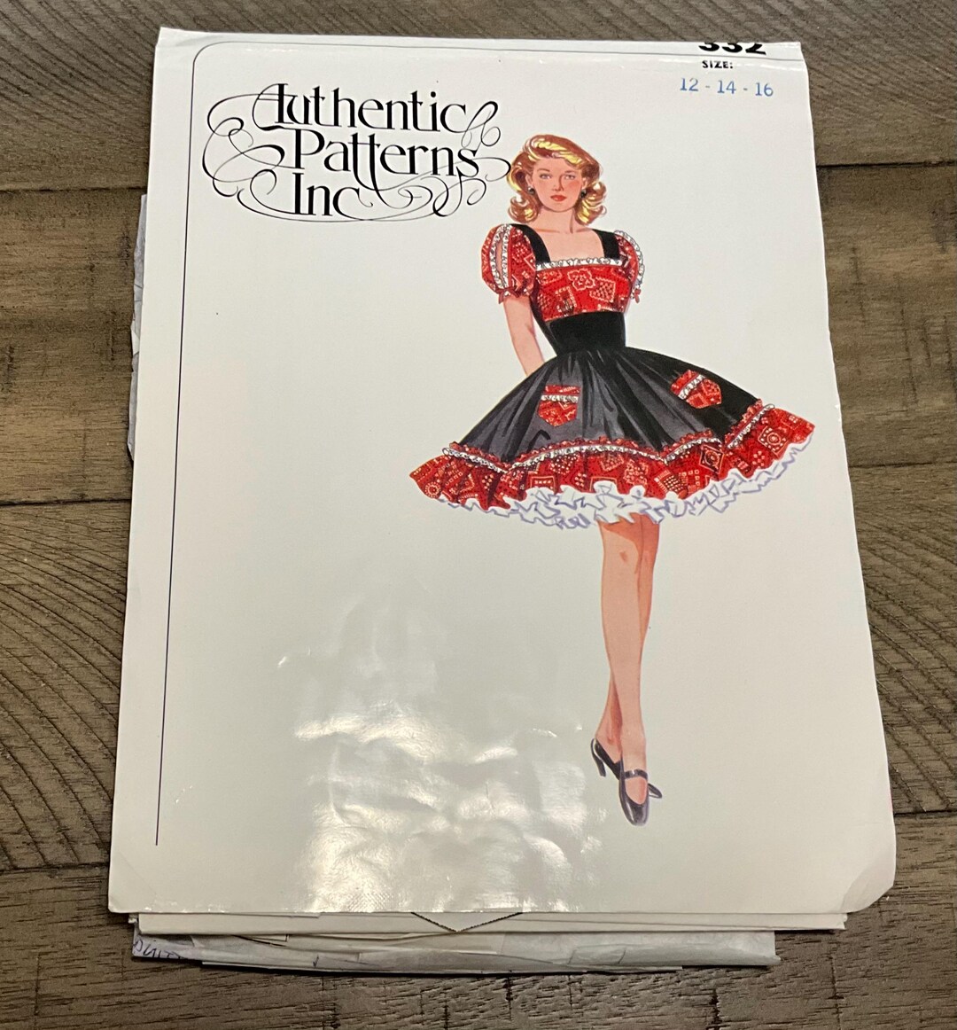 Authentic Patterns Inc 332 Sewing Pattern Square Dance Dress Fitted ...