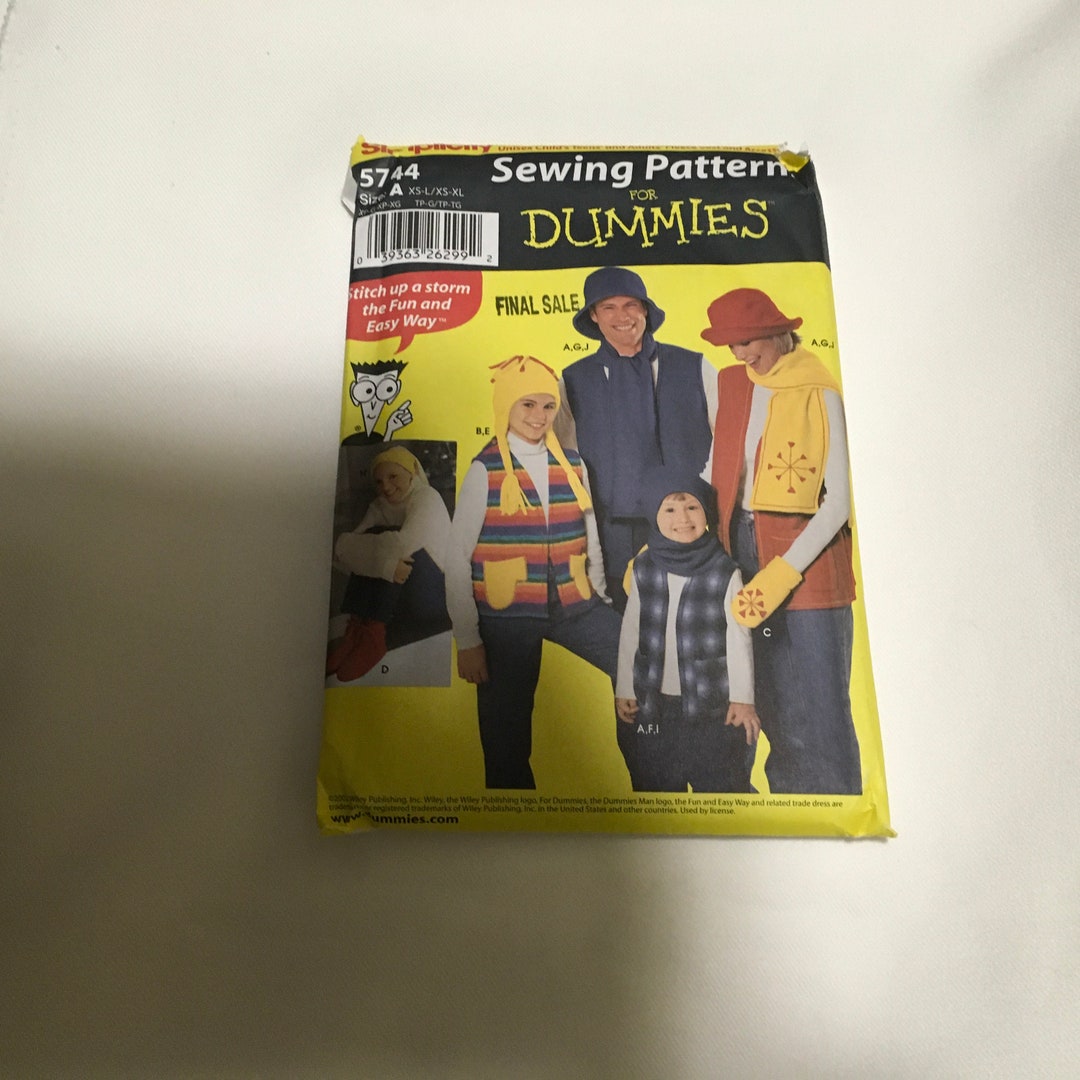 Simplicity 5744 Sewing Pattern for Dummies Unisex Child Teens Adults ...