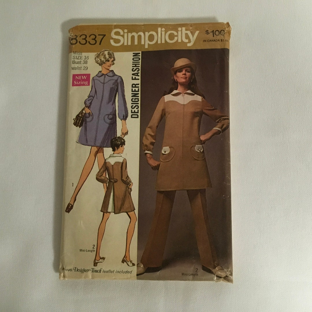 Simplicity 8337 Sewing Pattern Dress Two Lengths & Pants Top Stitched ...