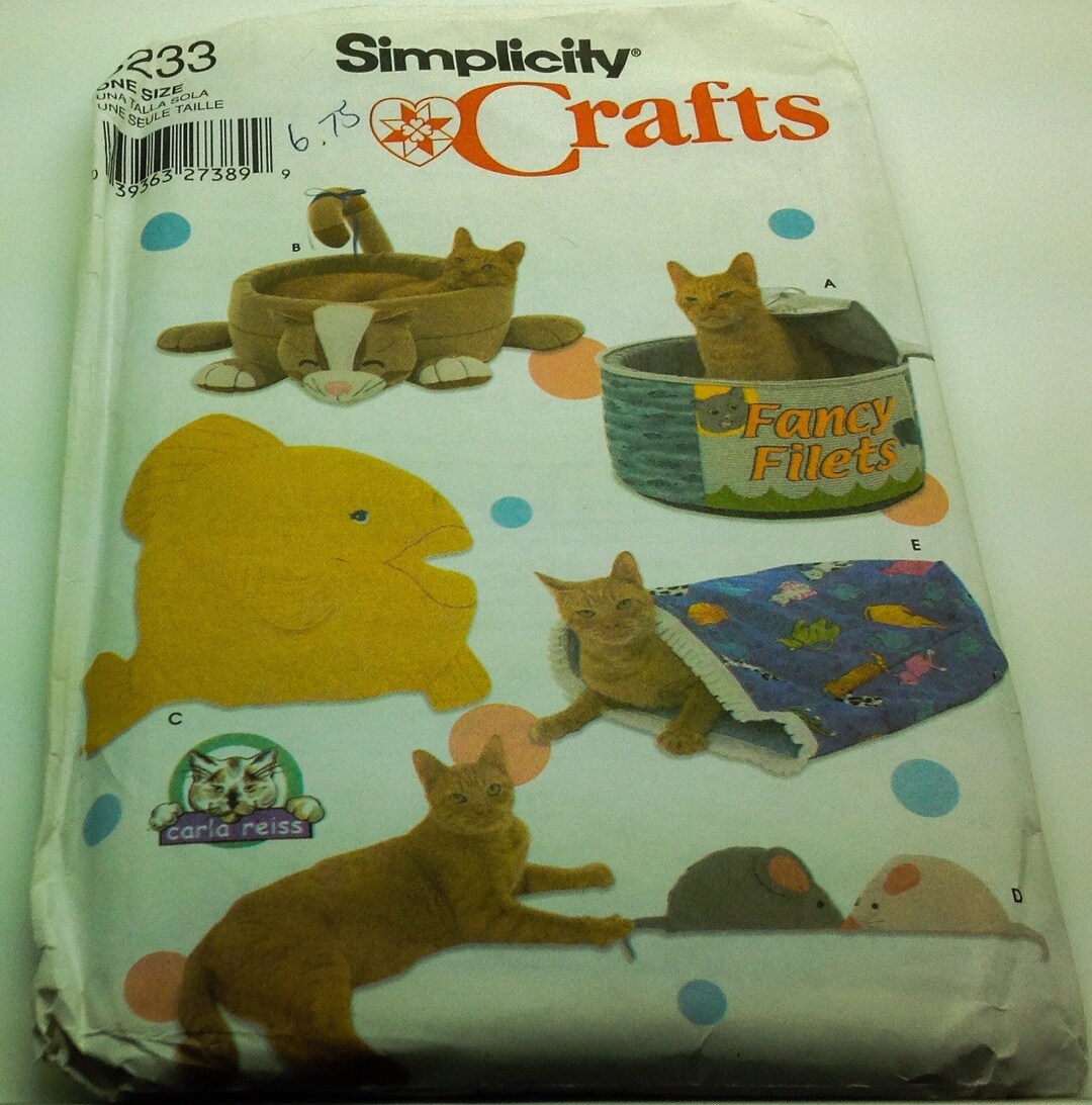 Simplicity 5233 Sewing Pattern Cat Bed Pillow Sack Carla Reiss New ...