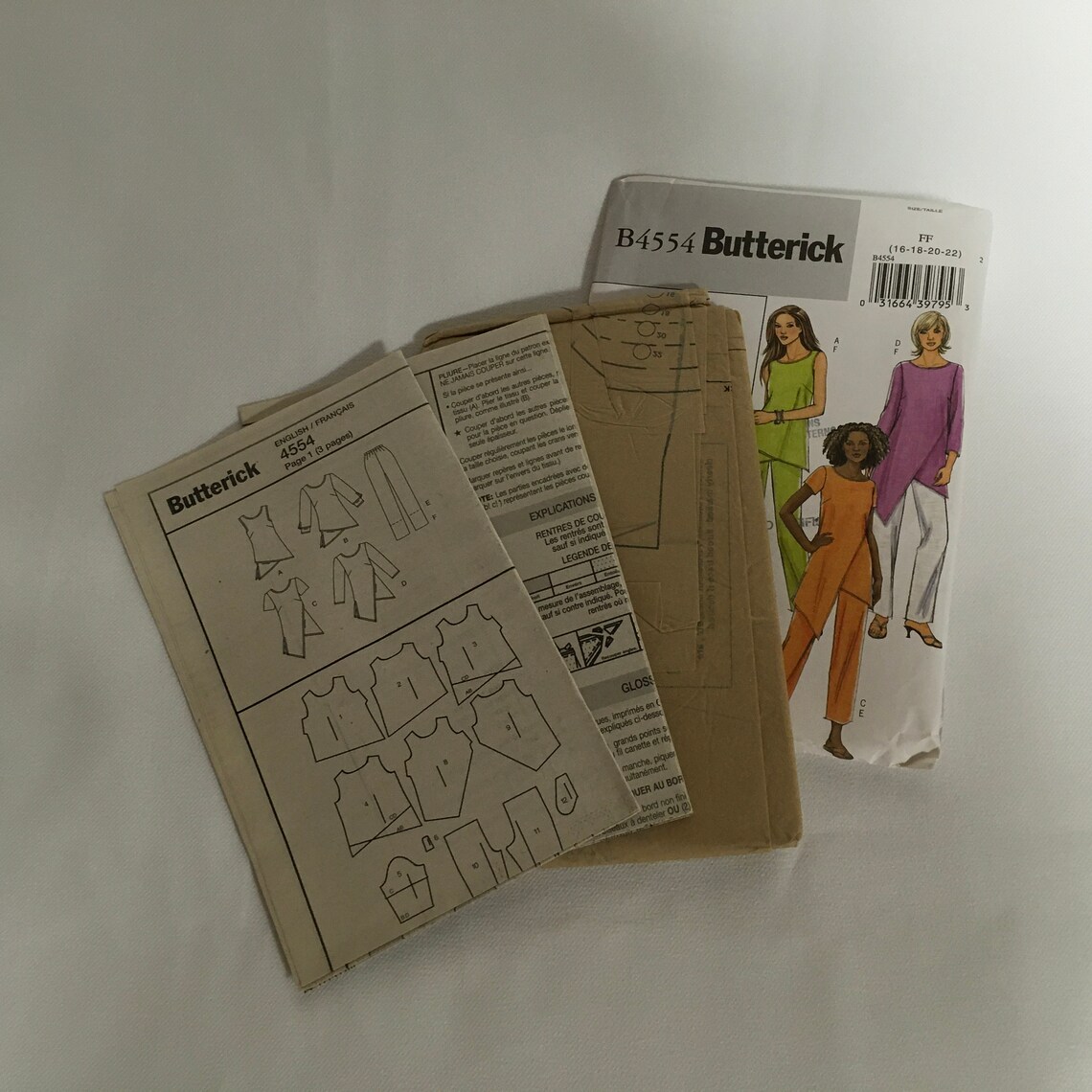 Butterick B4554 4554 Sewing Pattern Misses Tunic & Pants Self | Etsy