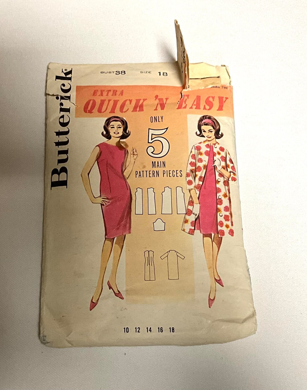 Butterick 3029 Sewing Pattern Misses Dress & Coat Semi-fitted ...
