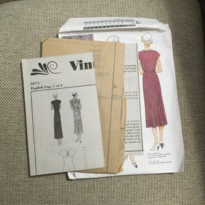 Vogue Vintage Model Dress Sewing Pattern 2671 Dress & Belt Semi Fitted ...