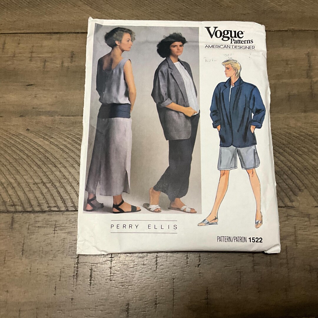 Vogue 1522 Perry Ellis Sewing Pattern Petite Jacket Dress Top Pants ...