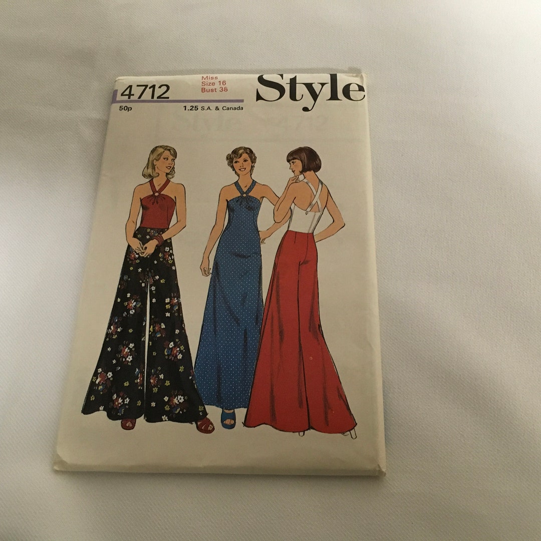 Style 4712 Sewing Pattern Dress or Top Ring Straps Back Button ...